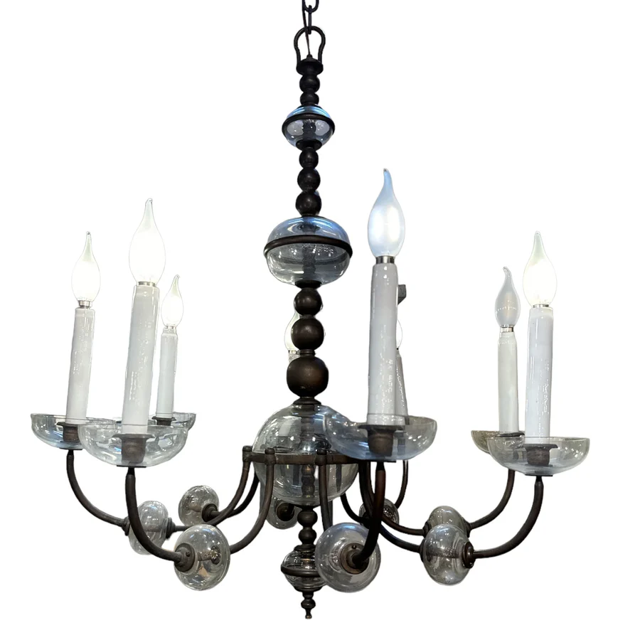 Mid Century Italian Pilutti Chandelier - Foxglove Antiques Collective