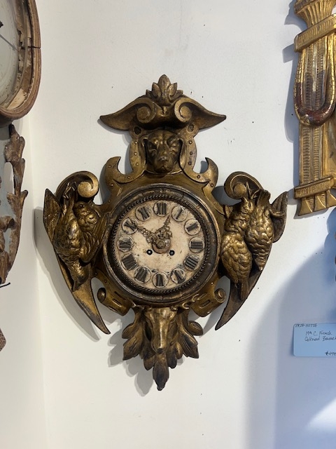 Gilt Metal Hunting Trophy Clock - Foxglove Antiques Collective