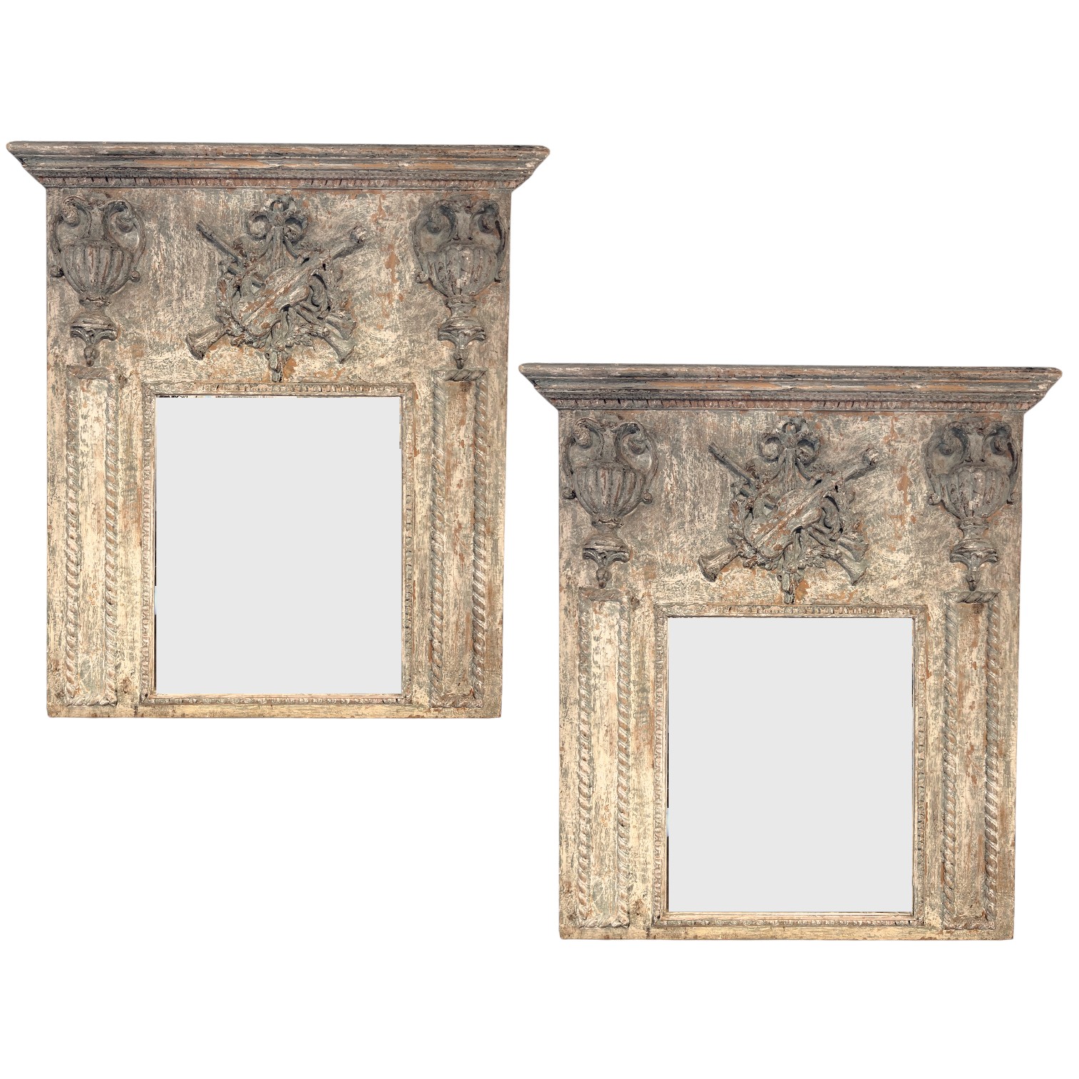 Pair of European Trumeau Mirrors - Foxglove Antiques Collective