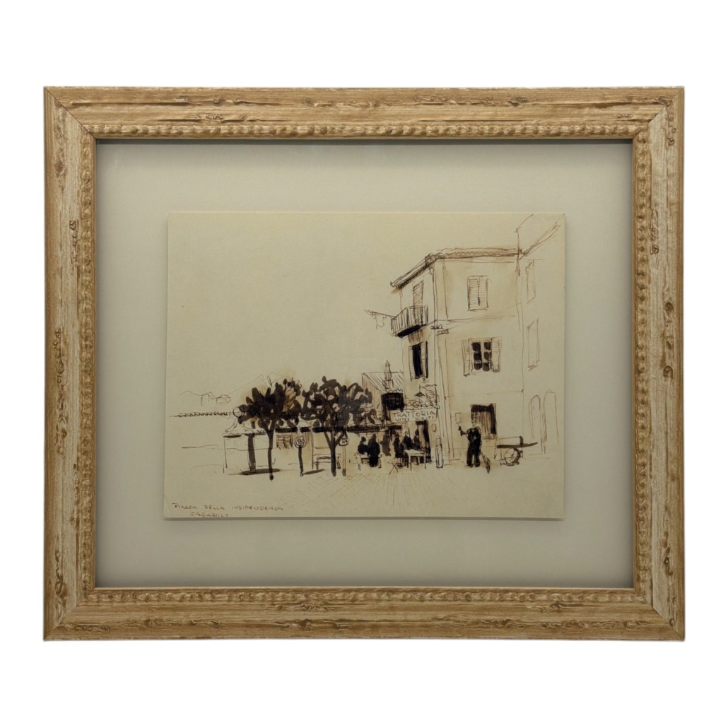 "Piazza Della" by William Thon (1906-2000) in Ink - Foxglove Antiques ...
