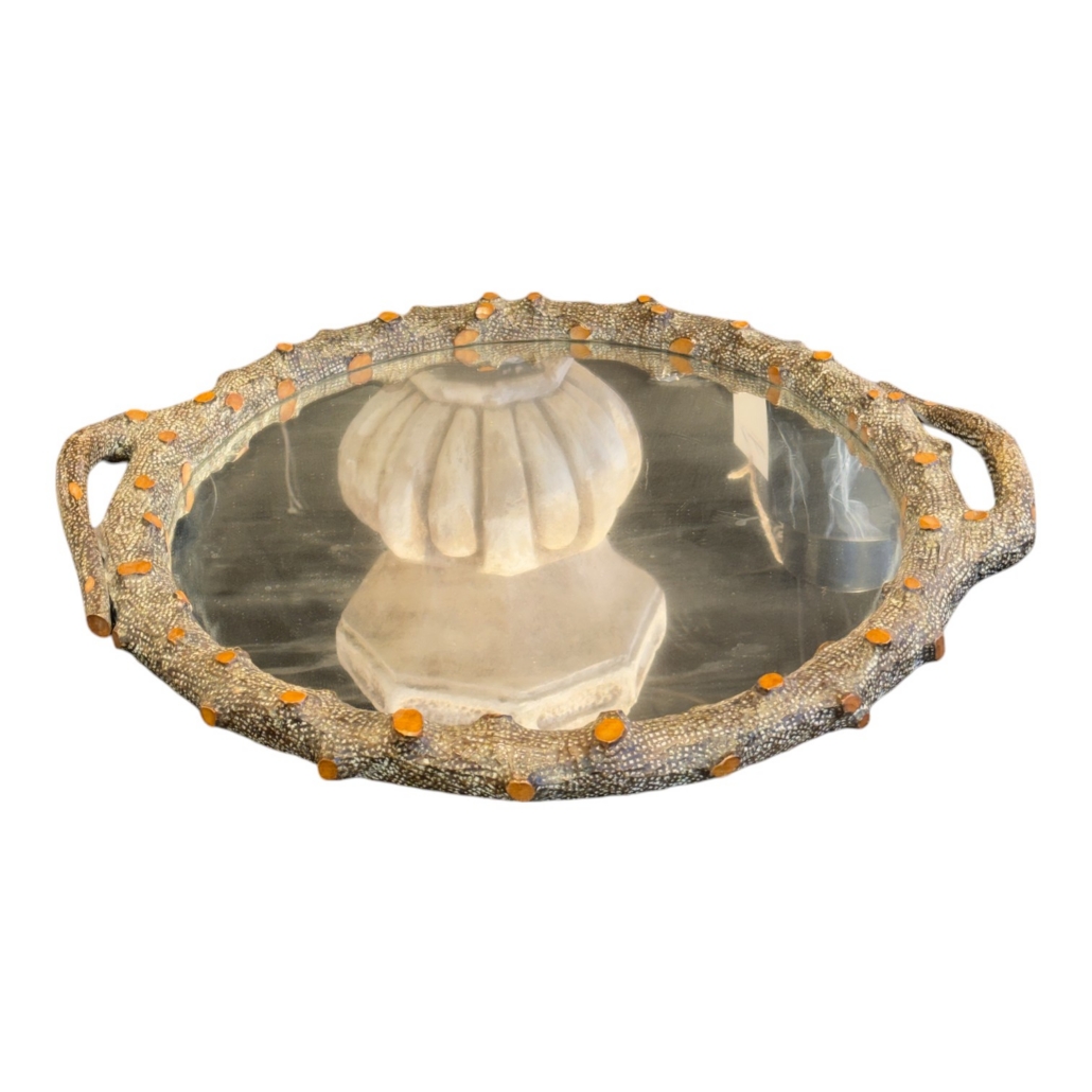 Vintage French Arts Crafts Era Mirrored Twig Tray - Foxglove Antiques ...