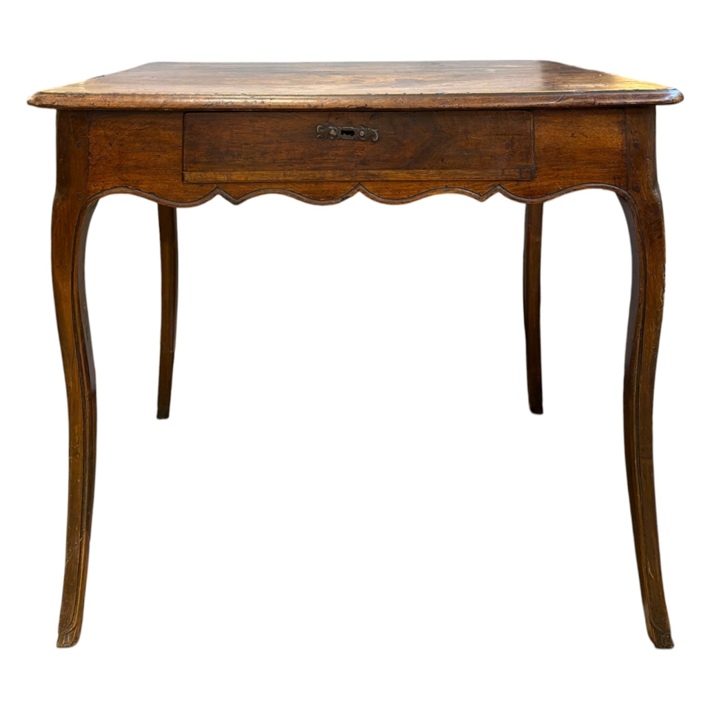 19th C French Walnut Table with Drawers - Foxglove Antiques Collective