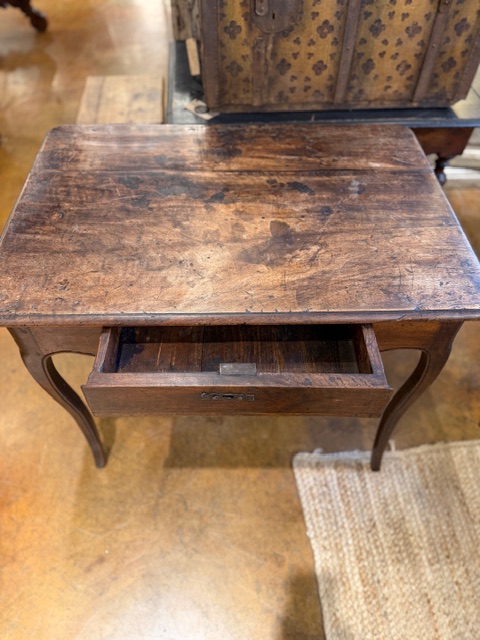 19th C French Walnut Table with Drawers - Foxglove Antiques Collective