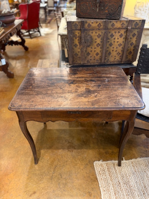 19th C French Walnut Table with Drawers - Foxglove Antiques Collective