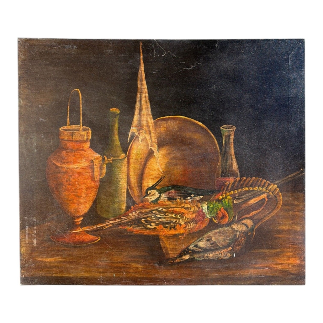 Still Life Hunting Table Scene, Oil on Canvas - Foxglove Antiques ...