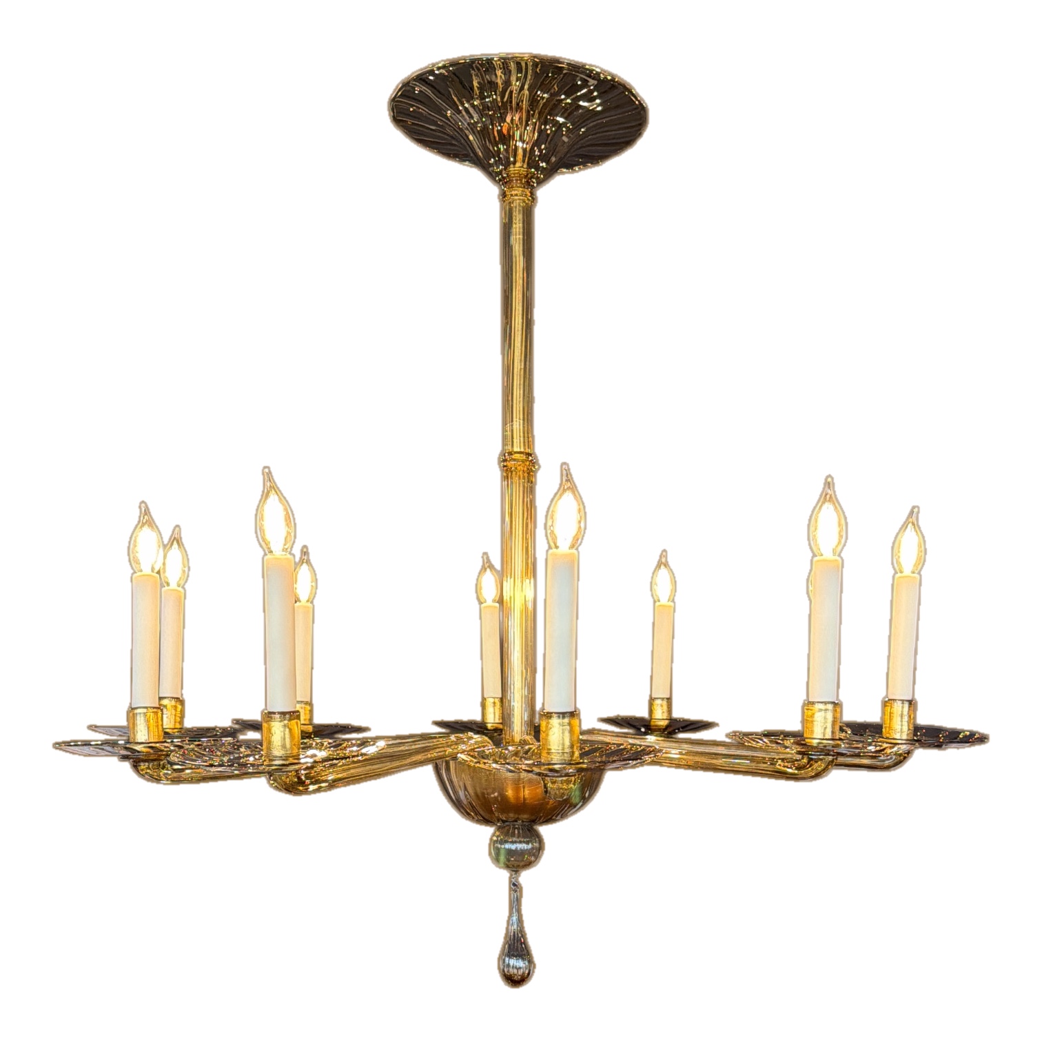Fume Murano Chandelier, circa 1930's - Foxglove Antiques Collective